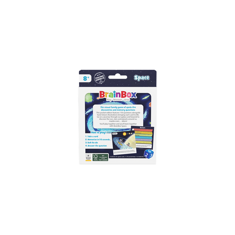 BrainBox Pocket Space (Inglés) Juego de Cartas