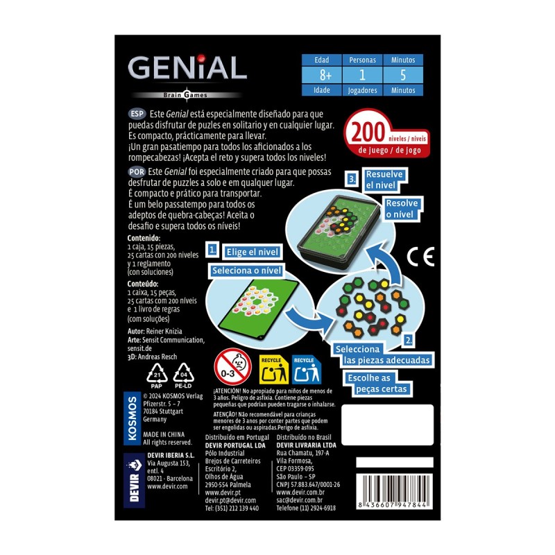 Genial Brain Game Juego de Tablero