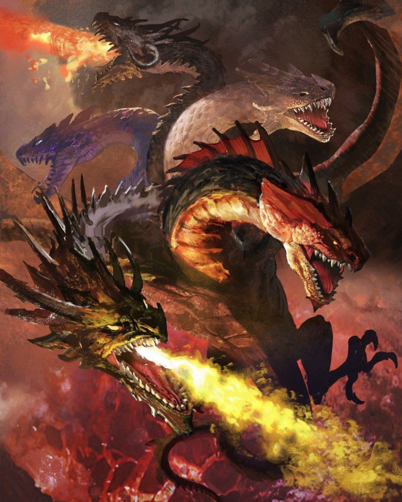 Tiamat D&D la Dragón de múltiples cabezas