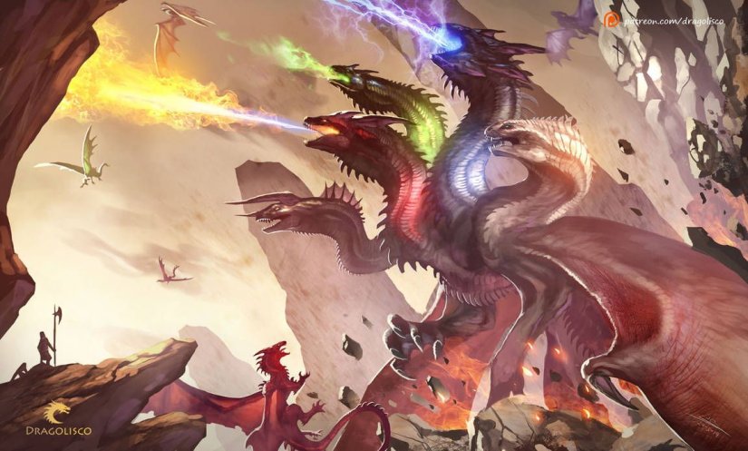Tiamat D&D la Dragón de múltiples cabezas